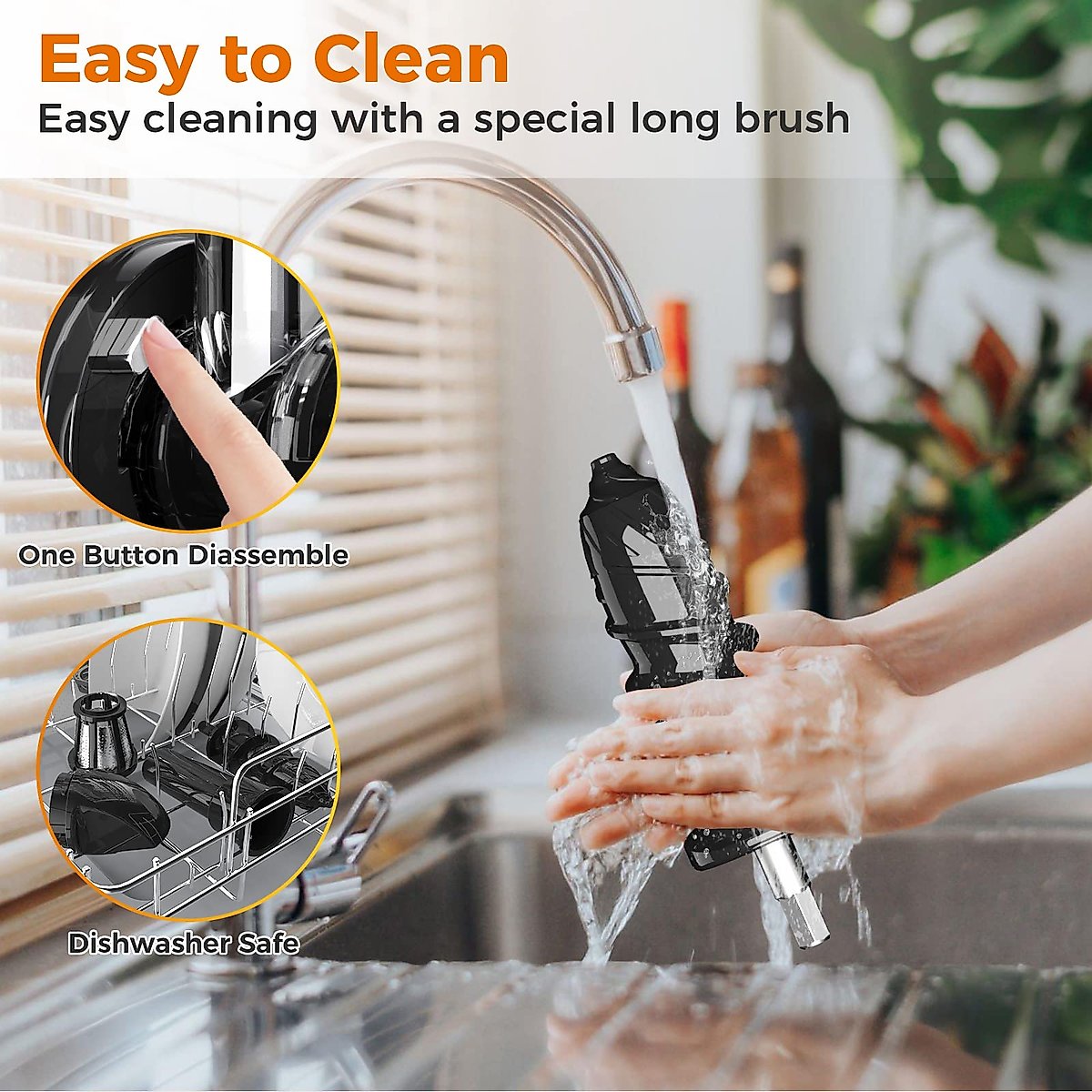 IWODTECH Juicer Machine, Cold Press Juicer with 2 Speed Modes, Slow Masticating Juicer Vegetable and Fruit, Celery Juicer, BPA-Free, Easy to Clean, Black