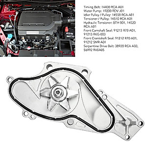 Engine Timing Belt with Water Pump, Safe Low Noise Precise Smooth Operation 19200 RDV J01 Strong Strength High Efficiency for Acura
