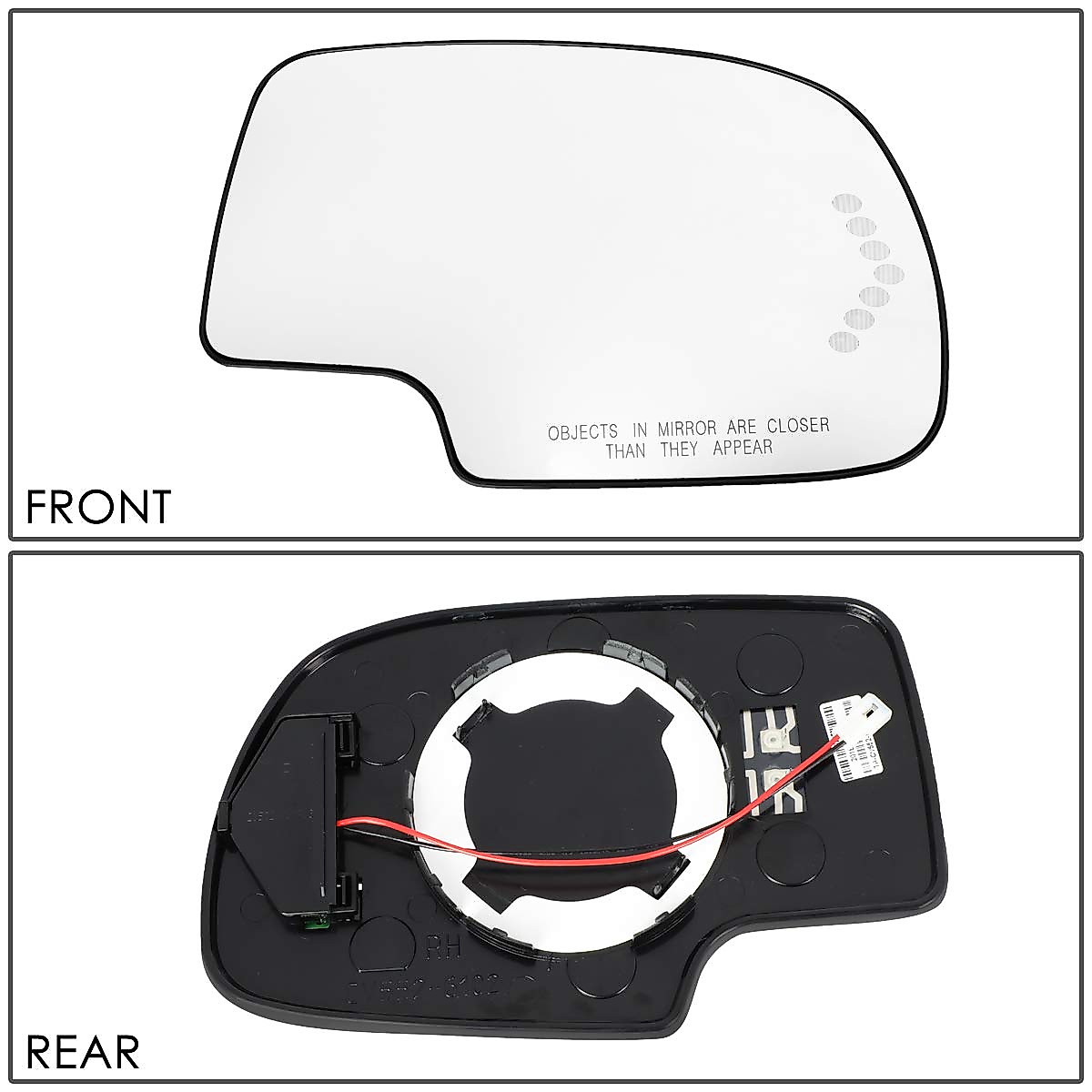 DNA MOTORING SMP-056-R Factory OE Style Right/PassengerDoor Rear View Mirror Glass w/Heater+LED Turn Signal [Compatible with 99-07 Silverado Sierra 1500 & Classic / 00-06 Suburban 1500 2500]