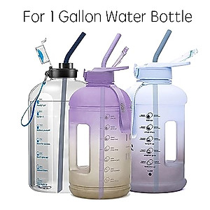 Tegion Pastel Color 14 Inch Extra Long Silicone Replacement Bent Straw for 40 oz Stanley Cup, Reusable Flexible Tall Drinking Straw for Quencher Tumbler with Handle,64 oz/1 Gallon Water Bottle-6 pack