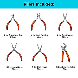BLACK+DECKER Plier Set, Mini, 6-Piece, Easily Bend and Cut Wires (BDHT84003)