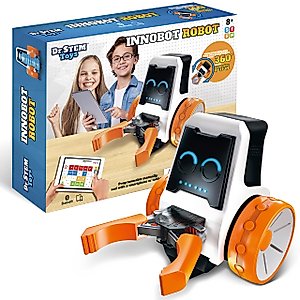 Dr. STEM Toys Innobot Coding Robot Toy | Robotics Science Kit for Kids Ages 8 & Up | Bluetooth Enabled, Easy to Build & Program, Performs Multiple Stunts & Chores | Kids Learn Coding as They Play