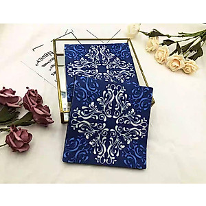 Meiosuns Cocktail Napkins Disposable Paper Tea Party Napkins with Floral Pattern, Elegant Parties Supplies, Ideal for Wedding Bridal Shower, Folded 6.5 x 6.5 Inches (Navy Blue and Flowers,40 Count)