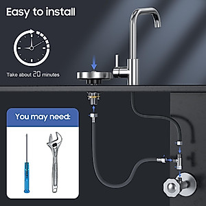 Glass Rinser - Quick Rinse,Metal Faucet Stainless Steel Brush Nickel Cup Rinser for Home Kitchens, Cafes, Restaurants, Bars, Milk Tea Shops etc