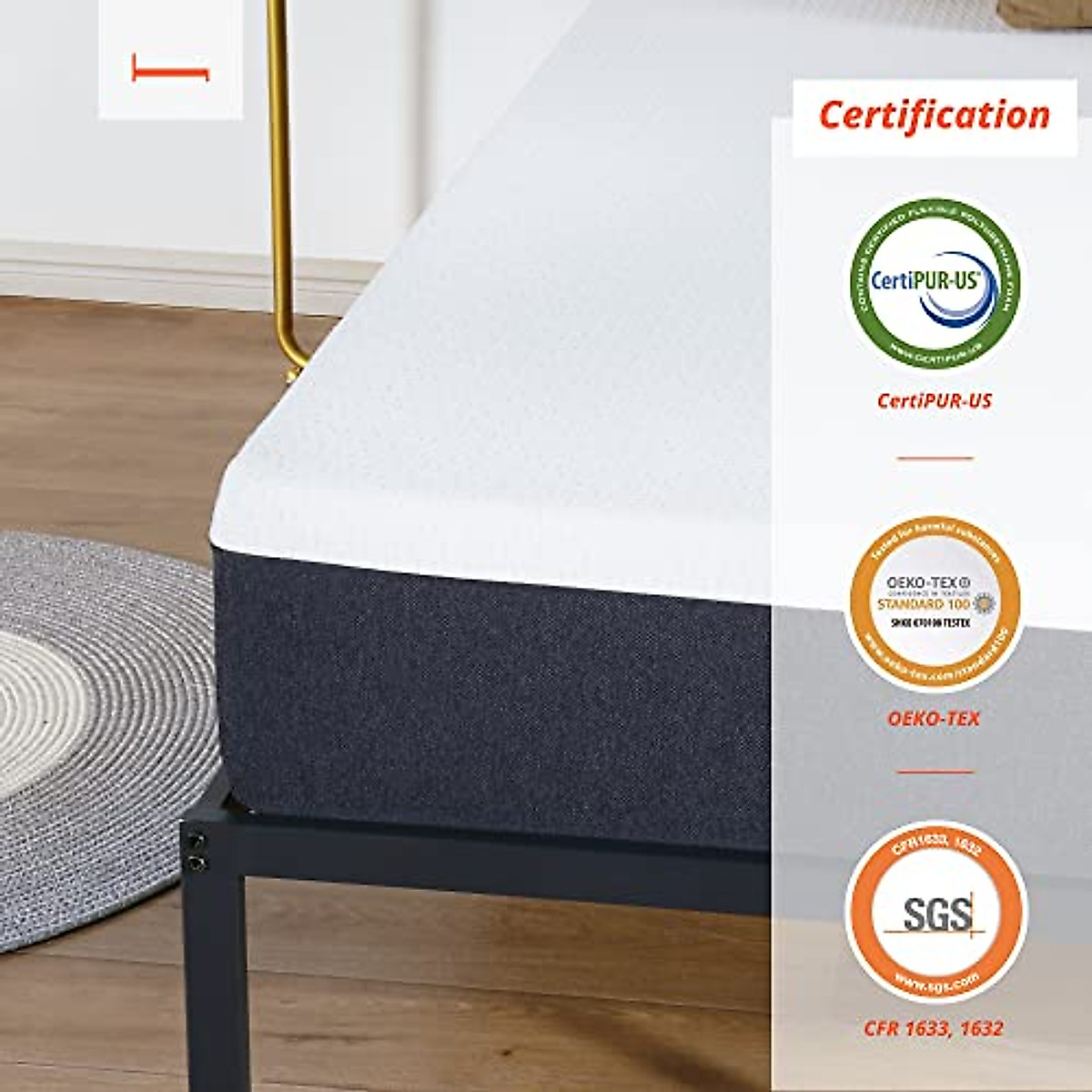 PrimaSleep Modern 10 Inch Air Flow Gel Memory Foam Comfort Bed Mattress,Pressure Relieving (King)