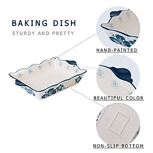 Sagoskat Casserole Dish Baking Dish Ceramic Baking Pan Nonstick Baking Dish Blue Lassagne Pan 9x13 Baking Dishes for oven Casserole Dishes for Kitchen