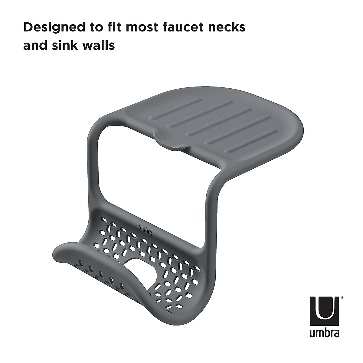 Umbra Sling Kitchen Sink Accessory, Double-Sided Sponge Holder, Charcoal