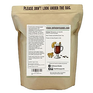 Anthony's Organic Whole Cloves, 1 lb, Gluten Free, Non GMO, Non Irradiated, Keto Friendly