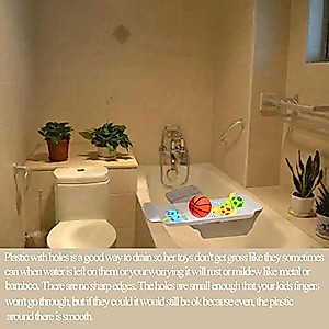 Bathtub Caddy Tray, Expandable Bath Shelf, Adjustable Plastic Bathtub Caddy, Bathroom Tray, Bathtub Accessories & Bathroom Gadgets - Unique Gift Idea (7Wx31Lin, White)