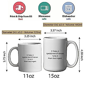 Special Person Gift for Front Desk Agent Receptionist Coworker Humor 11oz 15oz White Coffee Mug