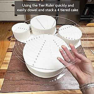 CAKESAFE Round Tier Ruler for Cake Decorating – Cake Centering and Dowel Placement Tool for Bakers