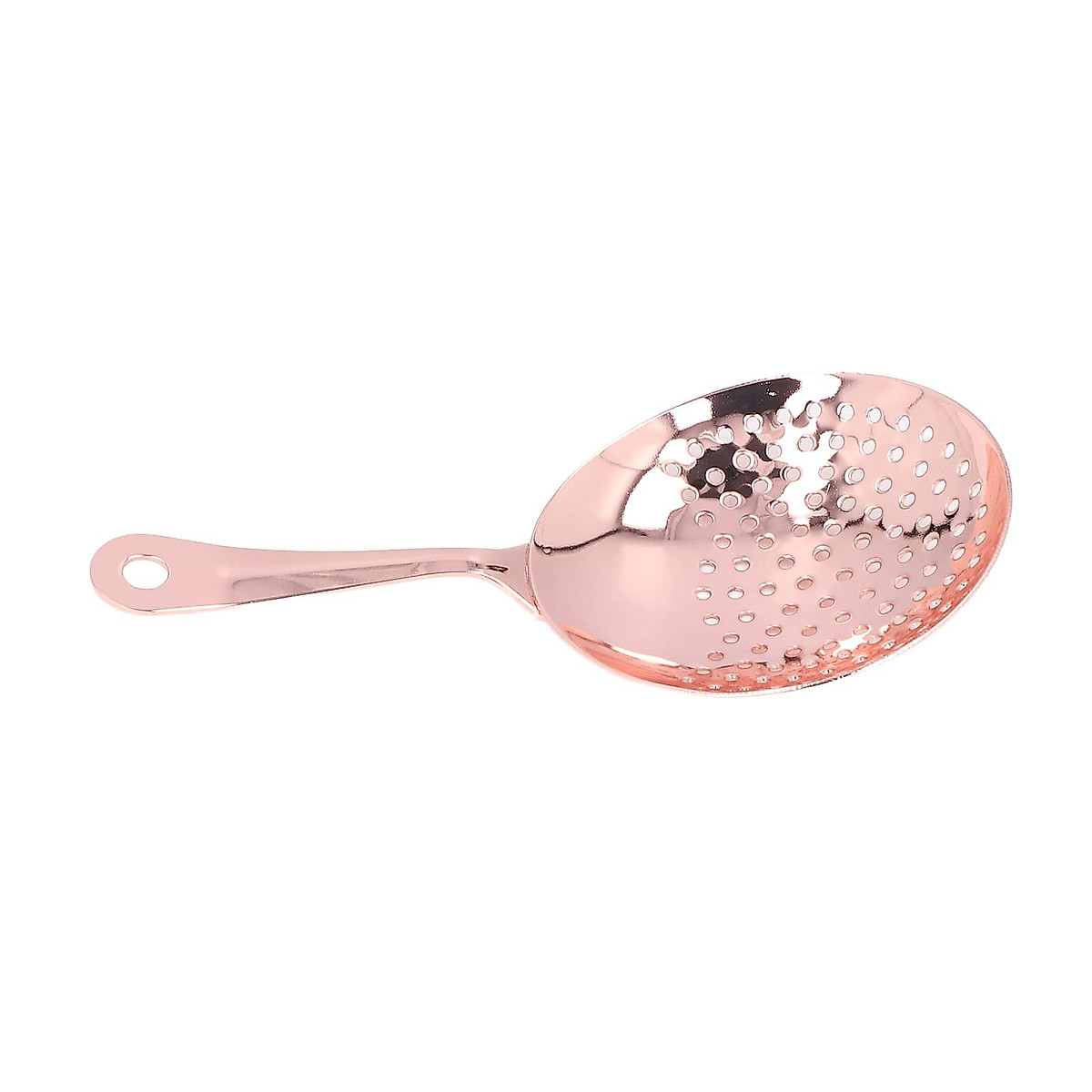 Julep Strainer, Stainless Steel Bar Strainer Cocktail Strainer Spoon for Home Bar, 6.9 x 2.9in(Rose Gold)