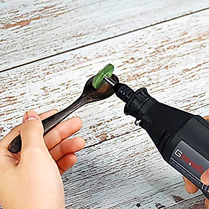 𝗥𝗮𝗱𝗶𝗮𝗹 𝗕𝗿𝗶𝘀𝘁𝗹𝗲 𝗗𝗶𝘀𝗰, GOXAWEE 66Pcs (1") Detail Abrasive Brush Kit (1/8" Shank Mandrel) for Rotary Tool - Mixed Grit 80# 120# 220# 400# 600# 1000#