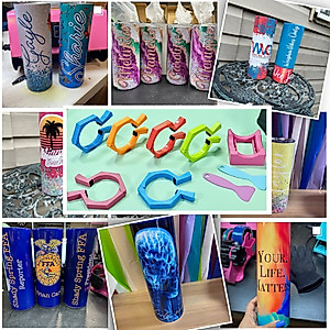 Perfect Pumbler Clamp Machine,Tumbler Clamp for Sublimation,Cup Cradle for Crafting Tumblers,Sublimation Cup Holder Clamp for 20oz 15oz Cups,Mug Clamps for Sublimation,Tumbler Wrapper (Pink&Blue)