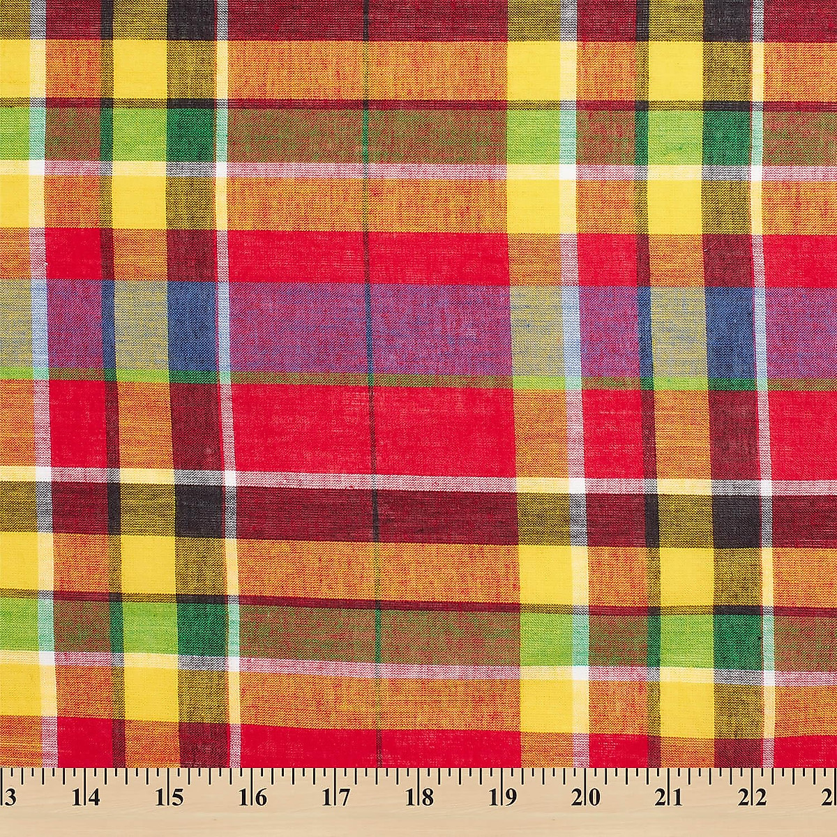Madras Plaid Fabric (Style 41216) 100% Cotton Printed Fabric 44/45" Wide Sold BTY Shirts, Dresses, Apparel, Event Decor