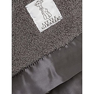 Little Giraffe Baby Blanket - Blanky - Soft Blanket with Satin Trim - Baby Stroller Blanket - Newborn Baby Essentials & Baby Gifts - 14x14 - Charcoal