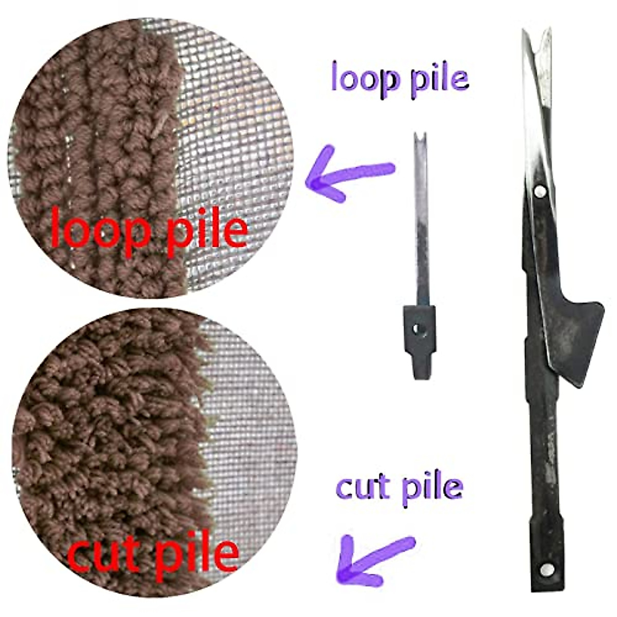 AMLESO 1pc Cut/Loop Pin Needle Scissors for Electric Hand Rug Tufting Gun Carpet Weaving Machine Tools Accessories, Cut Pile