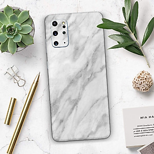 DesignSkinz White Marble Surface Protective Vinyl Decal Wrap Skin Cover Compatible with The Samsung Galaxy S20 (Screen Trim & Back Glass Skin)