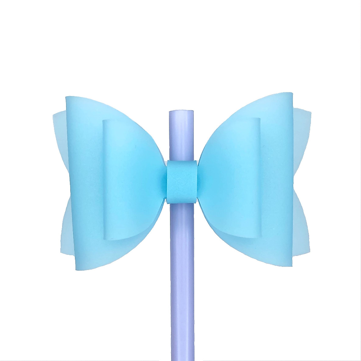 Bow Straw Topper, Silicone Jelly Straw Topper (Baby Pink), 3.5in x 1in x 2in