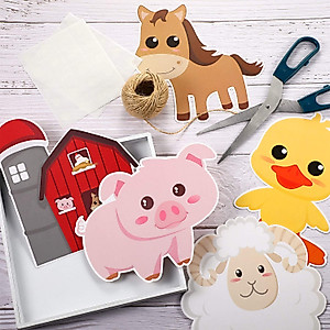 35 Pieces Farm Animals Decor Farm Animal Party Decorations and Supplies, Farm Animal Cutouts for Baby Shower, Birthday Party Essentials with 80 Glue Point Dots