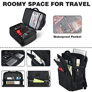 Z-MGKISS Carry On Backpack, Travel Laptop Backpack 15.6 Inch, Waterproof Flight Approved Backpack Business Luggage Suitcase Expandable Weekender Backpack with USB Port College Gifts for Men Women