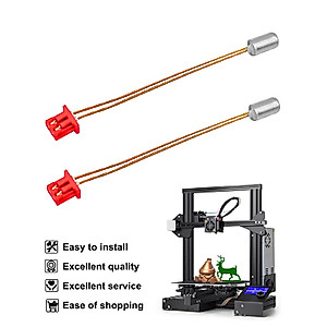 TIKSCIENCE Extruder Thermistor Temperature Sensor NTC 100K 3950 Fit for Sprite Extruder Pro FDM Ender 3 S1 CR10 Smart Pro Ender 3 SI Pro Sermoon V1 Pro 3D Printer, Red, 300℃