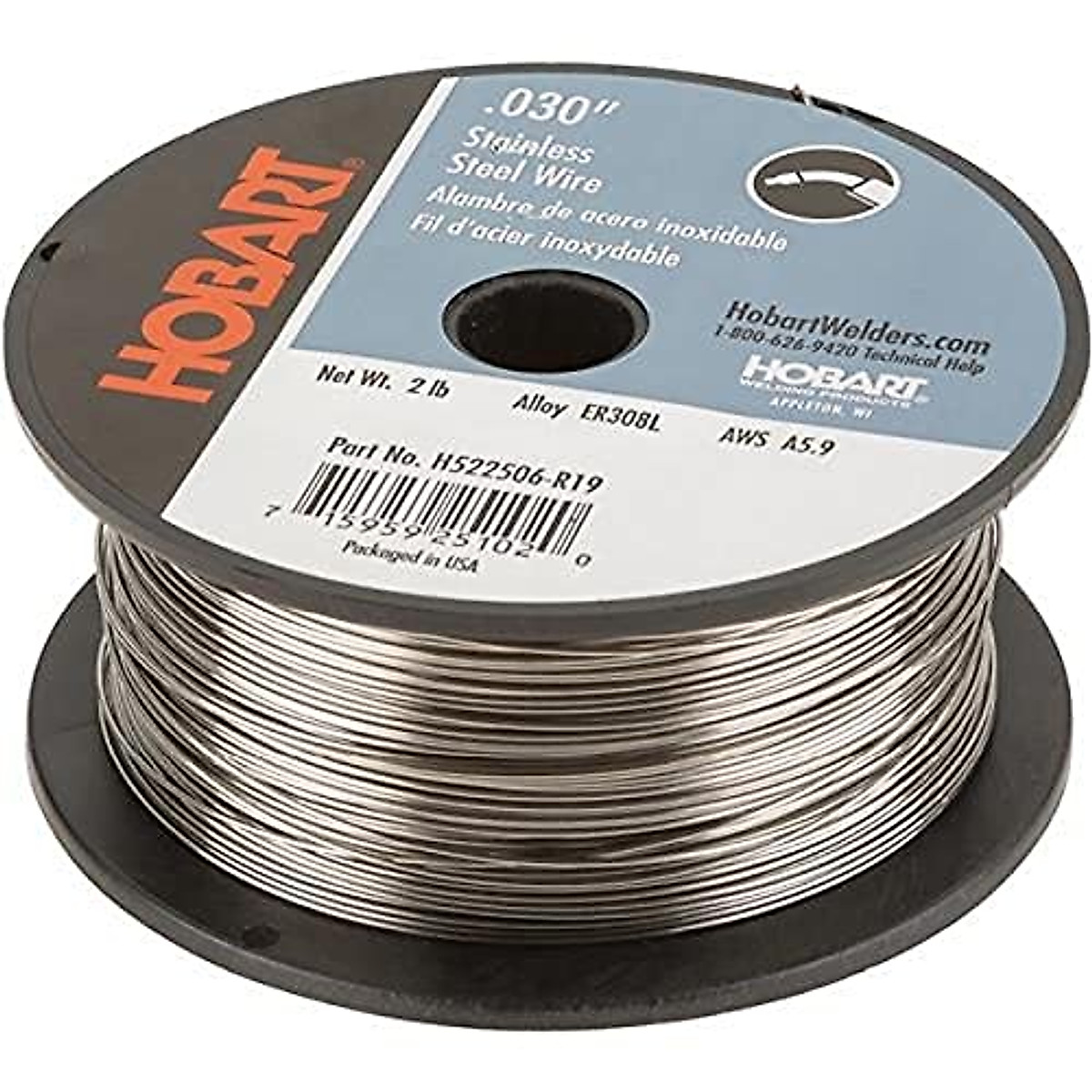 Hobart H522506-R19 0.030-Inch 2-Pound ER308L Stainless Steel Welding Wire