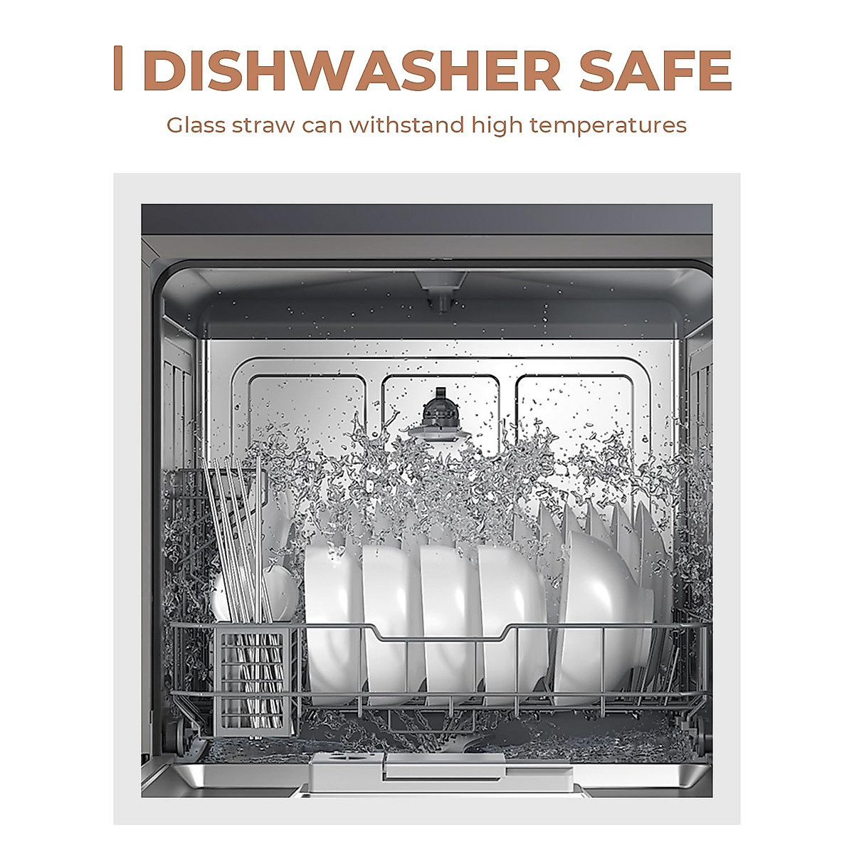 Foogwee® 20 Packs Reusable Glass Straws Set, 8.5'' x 10mm Clear Drinking Straws for Smoothies, Shakes, Coffee, Juice, Sodas, Milk, Tea, Cocktails, Set of 8 Straight and 8 Bent with 4 Cleaning Brushes