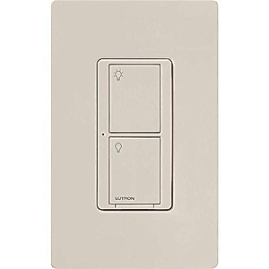 Lutron Caseta Smart Home Switch, Compatible with Alexa, Apple HomeKit, Google | 6-Amp, for Ceiling, Exhaust Fans, LED, Incandescent and Halogen Bulbs | PD-6ANS-LA | Light Almond 12-Pack, 12 Pack