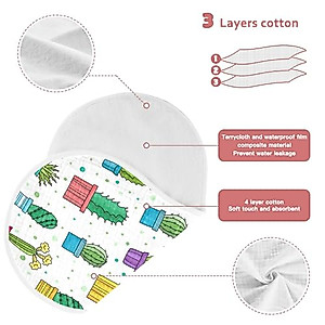 vvfelixl Lovely Green Cacti Burp Cloths for Baby Boy Girls Baby Washcloths Burp Rags 1 Pack