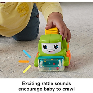 Fisher-Price Baby Toy Rollin’ Tractor Push-Along Vehicle with Fine Motor Activities for Infants Ages 6+ Months