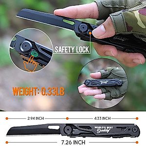 Fathers Day Gift - WORLD’S BEST DADDY Multitool Folding Knife,Dad Gifts from Daughter Son,Gifts for Husband Dad,Cool Gadget Gifts for Dad,Birthday Gift Ideas for Dad,Dad Christmas Gifts