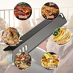 Utheer 15 inch Grill Heat Plates for Dyna-glo DGF510SBP, DGB610SSP, DGF493BNP, DGF510SSP, Backyard BY13-101-001-13, Uniflame GBC1059WB BHG, Porcelain Steel Grill Parts Replacement, 4 Pack Flame Tamers