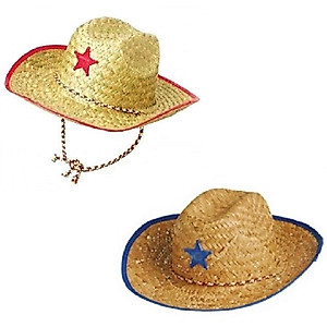 Novelty Treasures Costume Play Set Child Western Cowboy Hat, Plastic Sheriff Badge, and Matching Bandana Scarf (2 Sets)