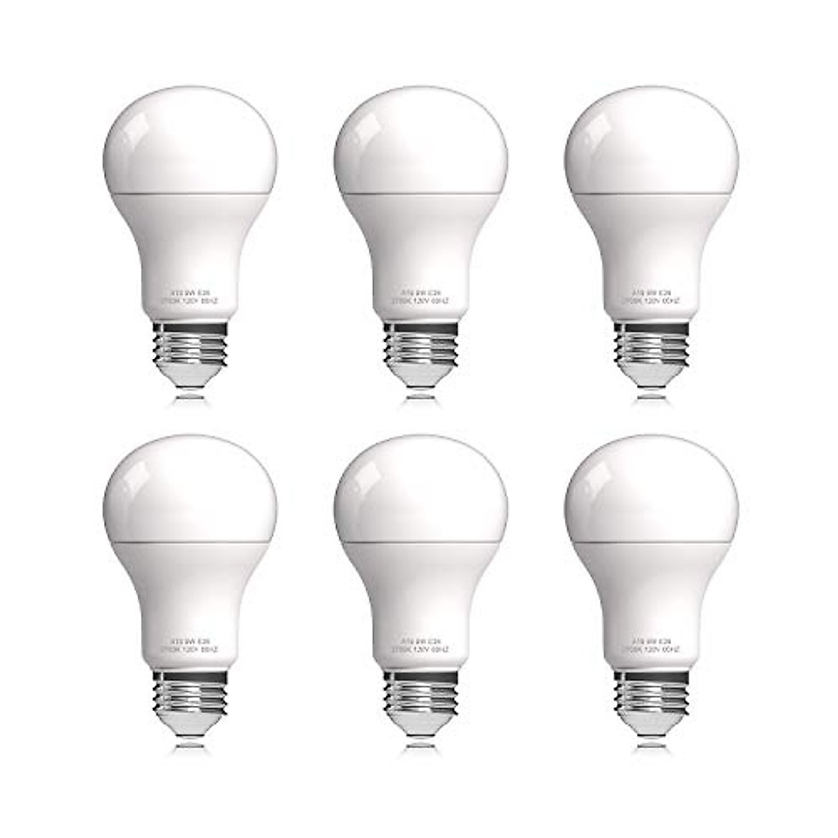 Helloify A19 LED Light Bulb, 9W (60W Equivalent), 806 Lumens, 2700K Soft White, Energy Saving Lamp for Office/Home, Non-dimmable, E26 Screw Base, 6 Count (Pack of 1)