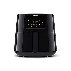 Philips Essential Airfryer XL 2.65lb/6.2L Capacity Digital Airfryer with Rapid Air Technology, Easy Clean Basket, Black- HD9270/91