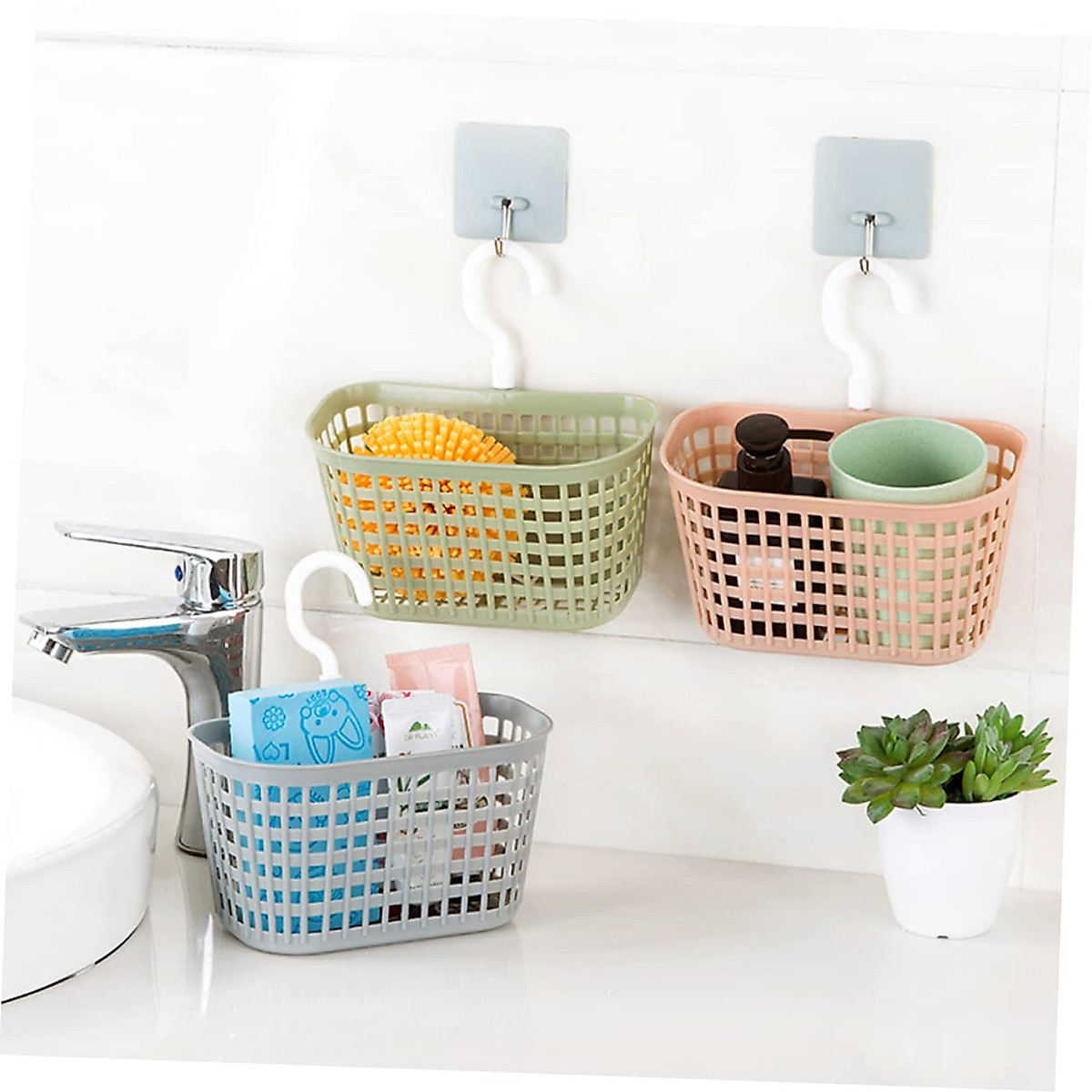 CIYODO Hanging Bathroom Basket Hanging Basket Toiletry Bag Bin Shower Organizer Hanging Shower Tote Hanging Shower Corner Shower Soap Holder Storage Basket Nordic