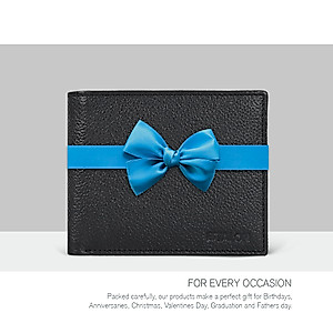 ESTALON Thin Leather Wallet For Men | Minimalist Design | Multiple Card Holder | RFID Blocked (Coal)