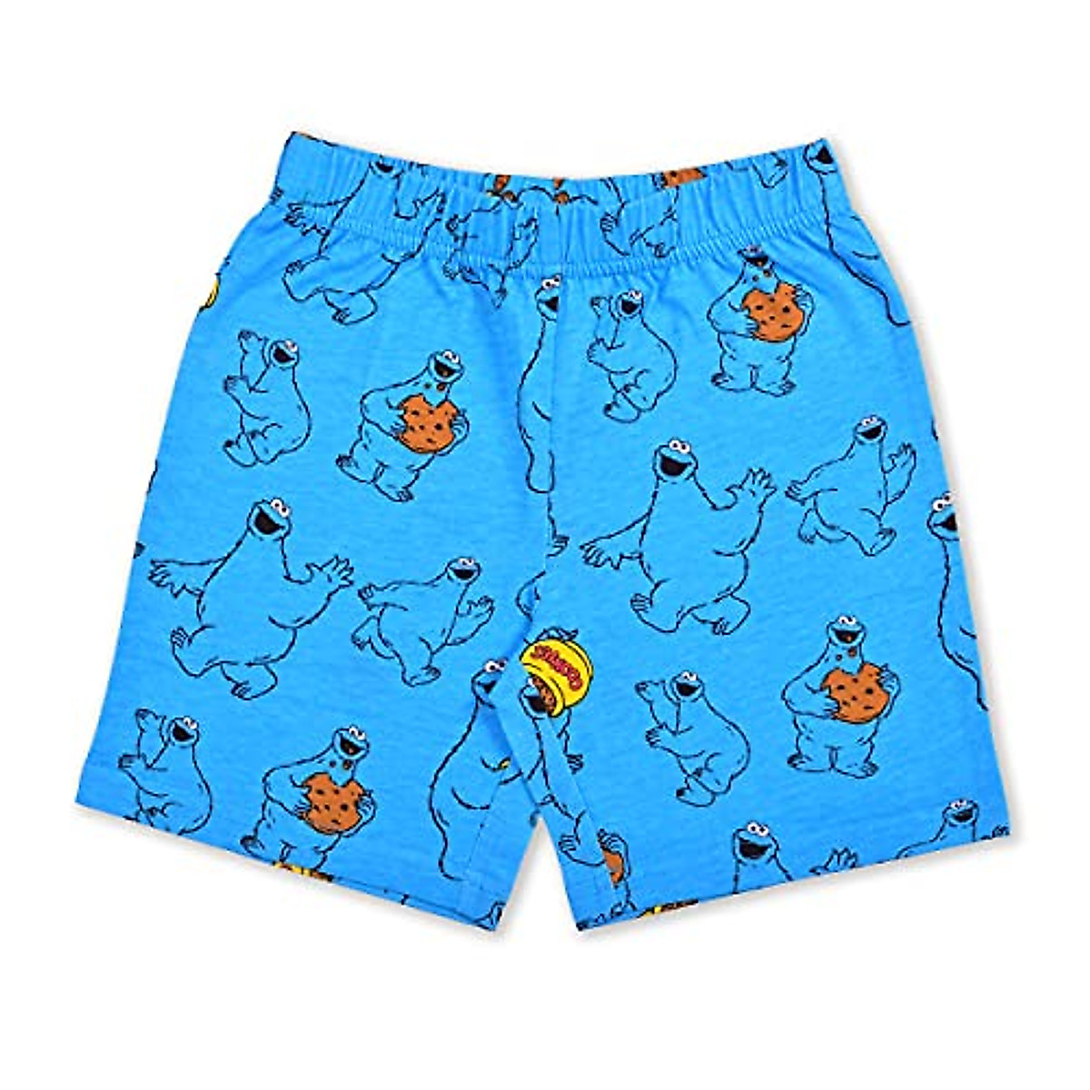 Sesame Street Elmo and Cookie Monster Boys 2 Piece T-Shirt and Short Set for Infant and Toddler- Red/Blue