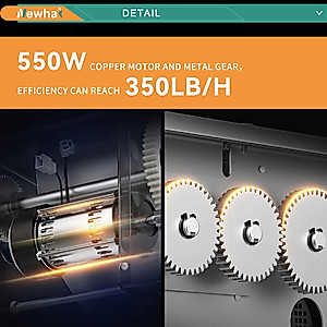 Newhai Upgraded Meat Cutter Machine, Commercial 3.5mm Electric Meat Slicer Shredded Cutting Machine, Stainless Steel 350lb/h, for Slices Strips Cubes (Meat thickness: 3.5mm)