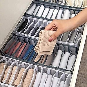 3 pack Underwear Organizer Drawer Divider , Home Foldable Underwear Socks Closet Storage Box (Gary)