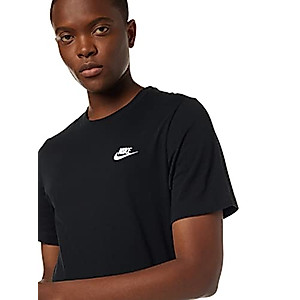 Men's Nike Sportswear Club T-Shirt, Nike Shirt for Men with Classic Fit, Black/White, L