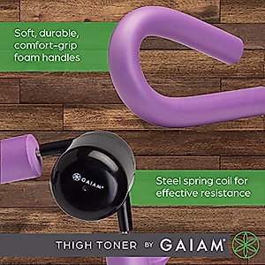 Gaiam Thigh Toner - Versatile Workout Equipment Exerciser for Toning Hips, Thighs, and Glutes - Durable, Lightweight, and Portable with Padded Handles
