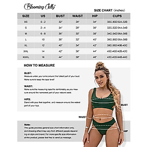 Blooming Jelly Womens High Waisted Bikini Set Two Piece Swimsuit Tie Knot Bathing Suits Swimwear 2025 (Large, Polka dot)