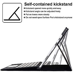 Protective Case for Microsoft Surface Pro 7 / Pro 6 / Pro 5 / Pro 4 with Pen Holder, Multiple Angle Polyester Slim Light Shell Cover,Compatible with Type Cover Keyboard (12.3 inch, Dark Grey)
