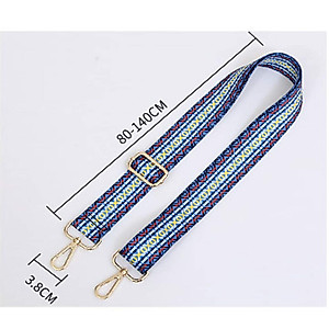 UMILY Purse Strap Replacement Multicolor Canvas Crossbody Strap for Handbags 80-140cm Length,3.8cm Wide