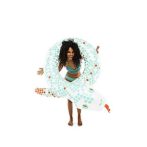 BigMouth Inc. White Snake Pool Float – 4 Foot Pool Float, Durable Inflatable Vinyl Summer Pool or Beach Toy, Makes a Great Gift Idea
