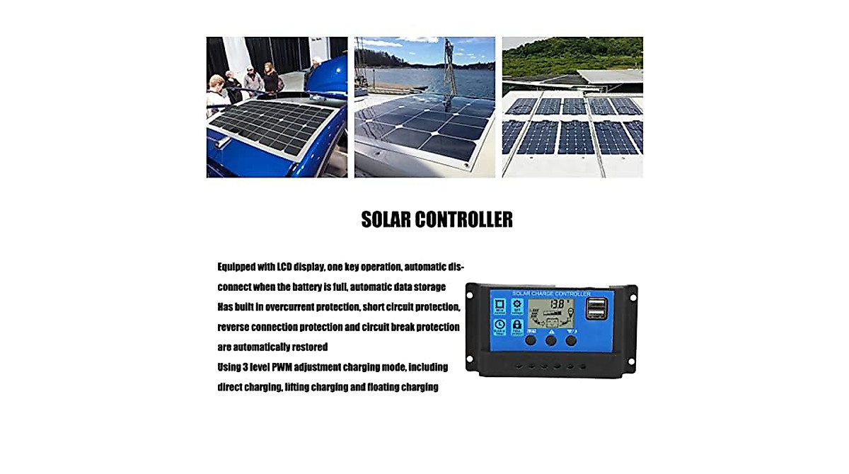 30A Solar Panel Controller with LCD Display