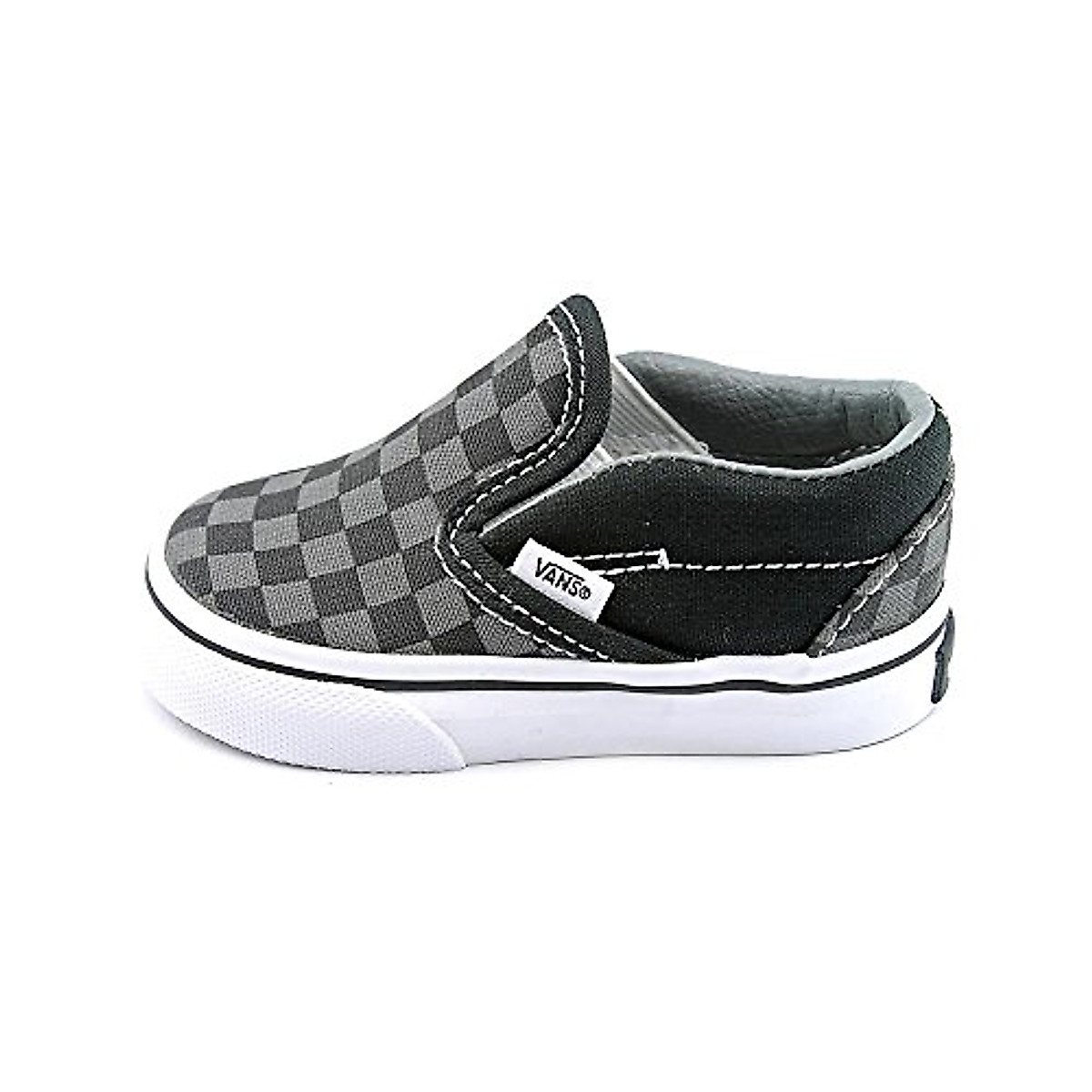 Vans Unisex-Child Classic Slip-On Core-K, Check Black/Pewter, 7 M US Toddler