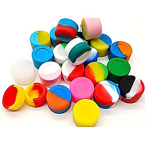 Thufans 3ML Silicone Containers 80pcs Non-Stick Wax Containers Kitchen Oil Wax Concentrate Jars Multi Use Storage Jar Different Color